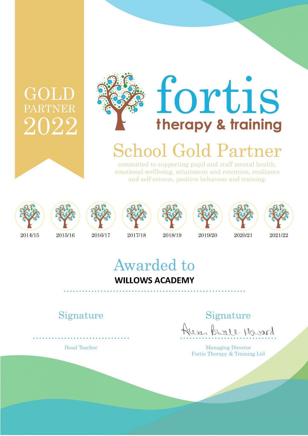 Awards - Willows Academy